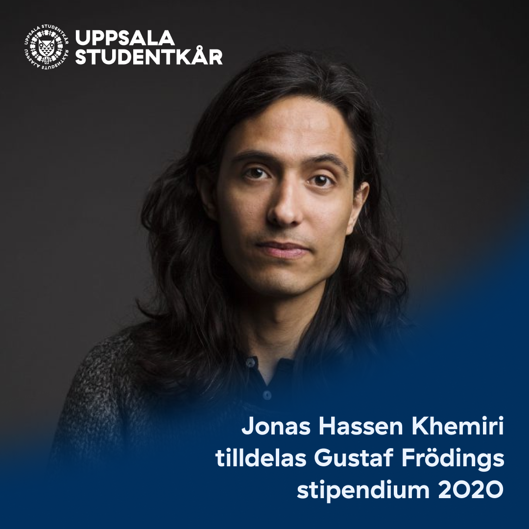 Jonas Hassen Khemiri vinnare av Gustaf Frödings stipendium 2020 - Uppsala studentkår